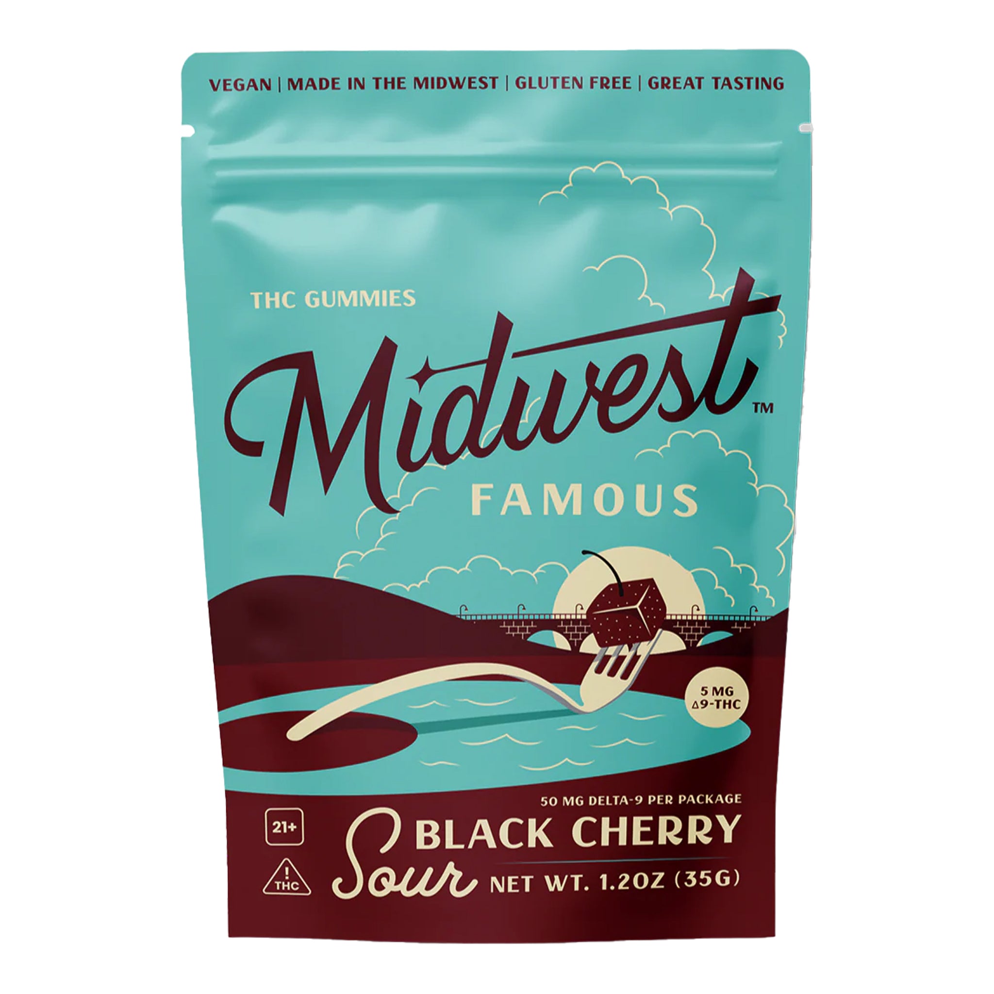 Midwest Famous Sour Black Cherry Infused Gummies 50mg THC – Hemp House