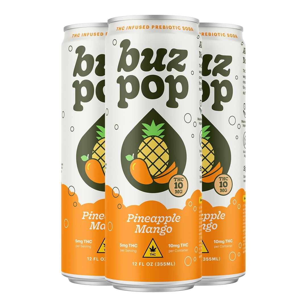 Buz Pop Pineapple Mango Infused Prebiotic Soda 10mg THC – Hemp House