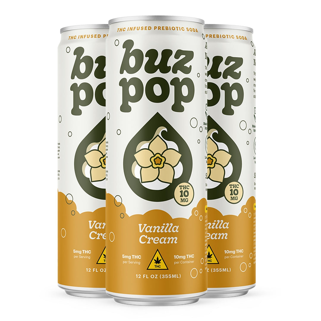 Buz Pop Vanilla Cream Infused Prebiotic Soda 10mg THC – Hemp House